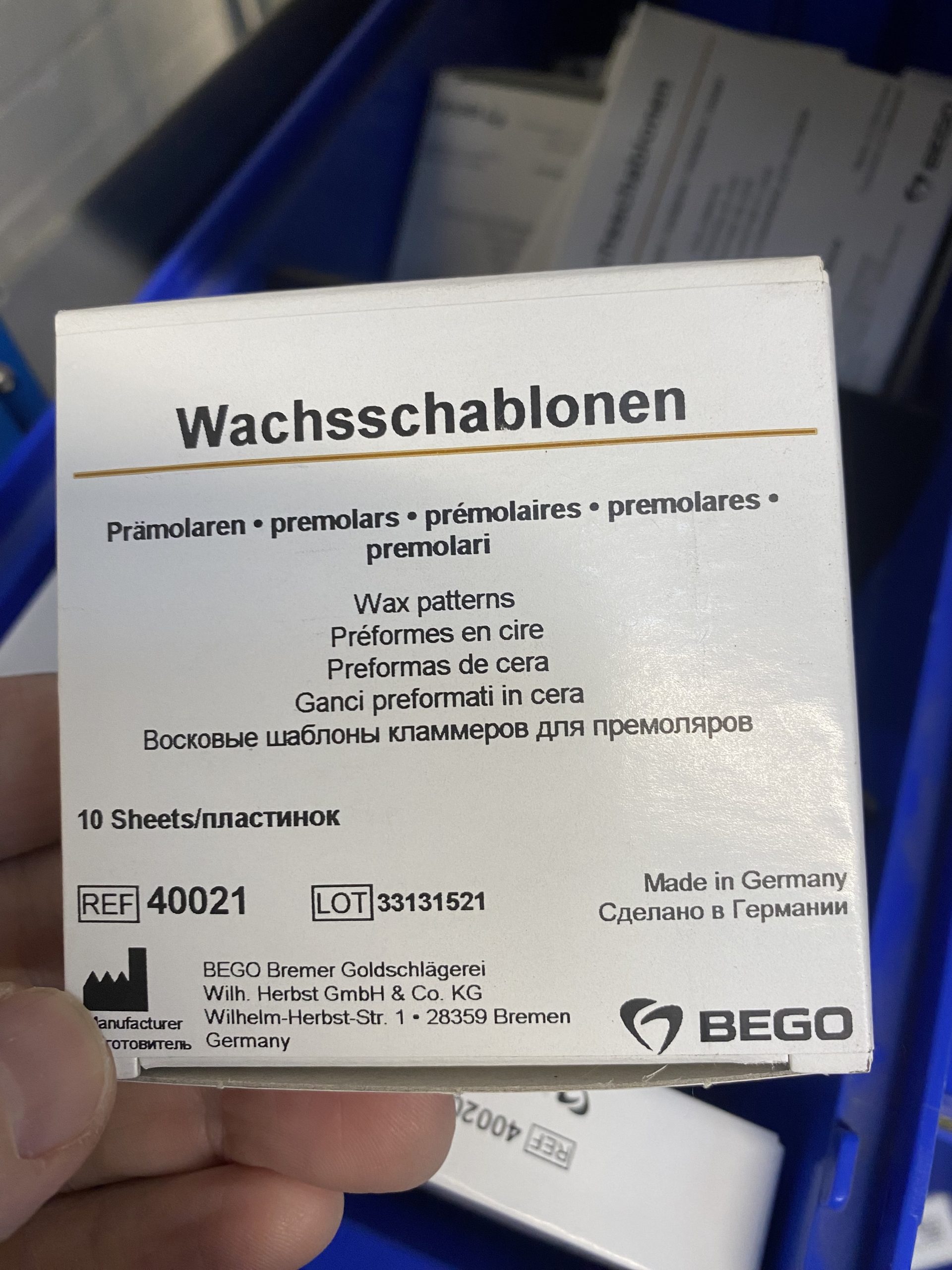 Bego – Wax patterns for pre molars (curved) | Metrodent